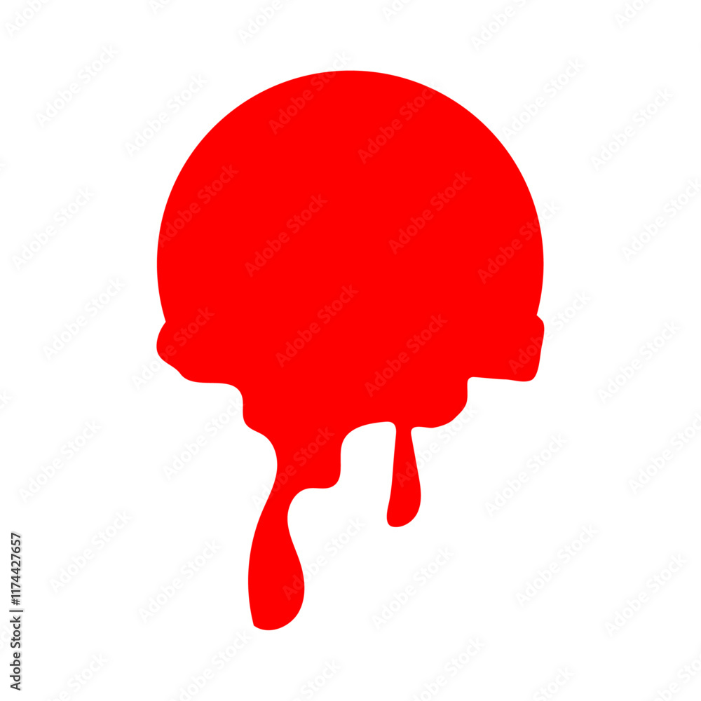 round Blood drips pattern and splatters liquid stain texture. Paint ...
