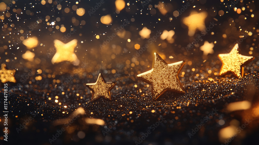 Gold stars game icons with fill progress. UI design elements of load ...