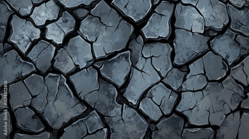 Earth break ground and crack hole vector 3d effect. Broken concrete ...