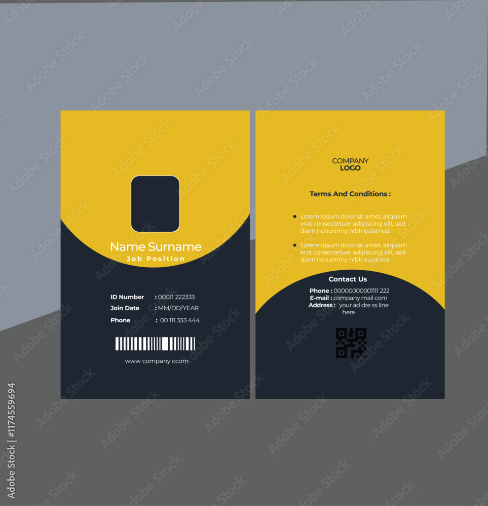 Modern and minimalist id card template | Creative id card design for ...