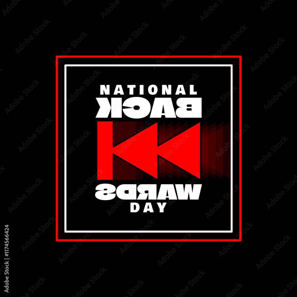 Backwards Day to celebrate on January 31st. Backward symbol with words ...