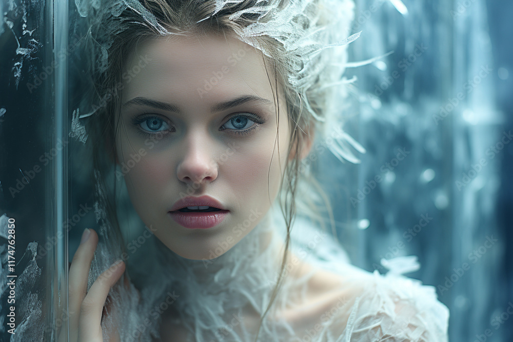 Stock-Foto „ethereal essence of time etched upon frozen canvas of ...