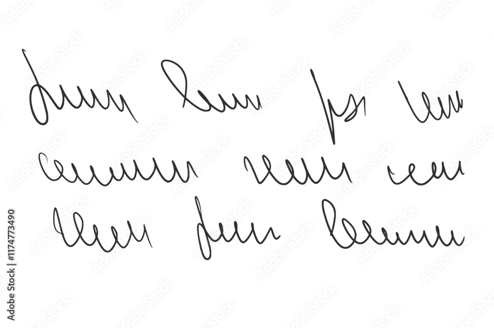 Handwritten scribble letter. Freehand indecipherable text note ...