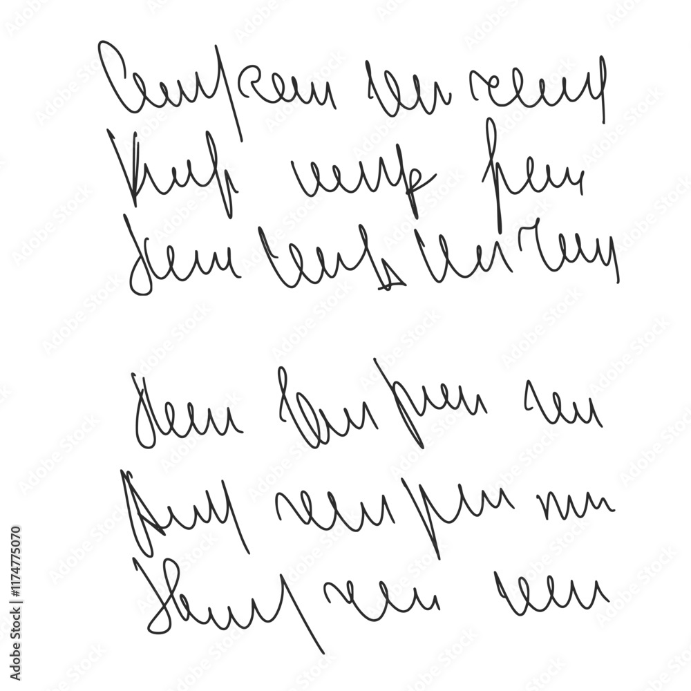 Handwritten scribble poem letter. Freehand text verse note. Unreadable ...