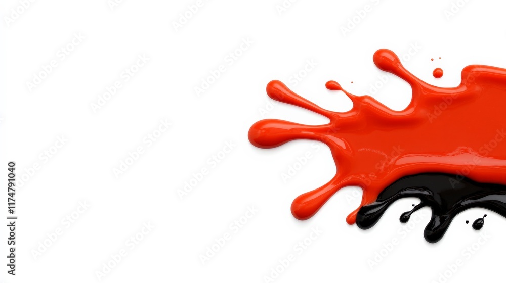 Red and Black Paint Splash. Dynamic duo: A vibrant splash of red and ...
