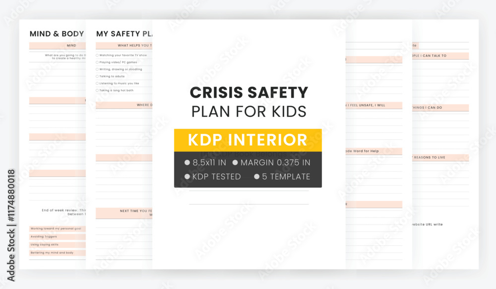 Crisis Safety Plan for Kids, Safety Plan for Child Template, Coping ...