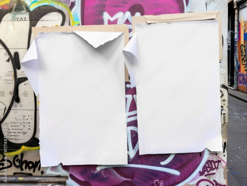Foto de Stock attention warn announce front view 2 pieces of blank ...