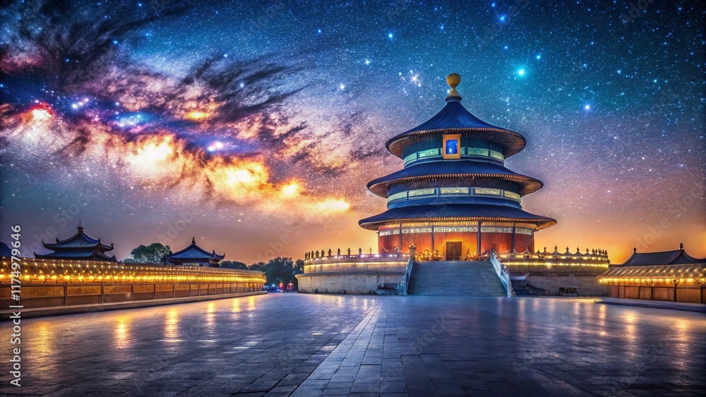 Night Photography: Tiantan Park, Beijing, Illuminated Temple, Starry ...