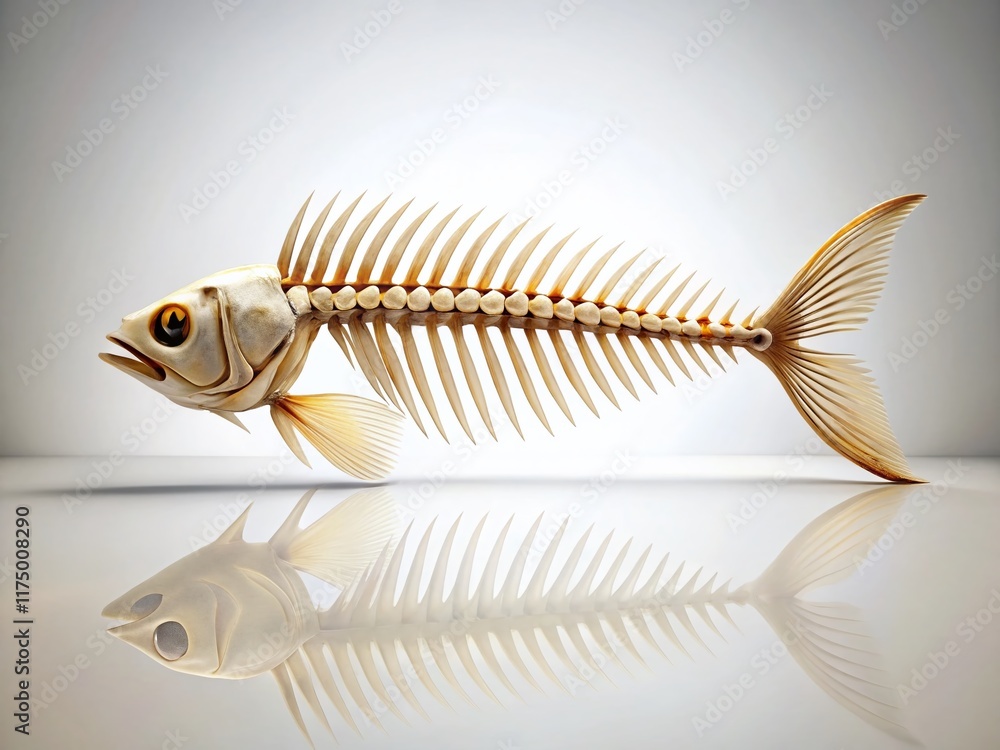 Panoramic Empty Fishbone Diagram: Strategic Planning Template on White ...