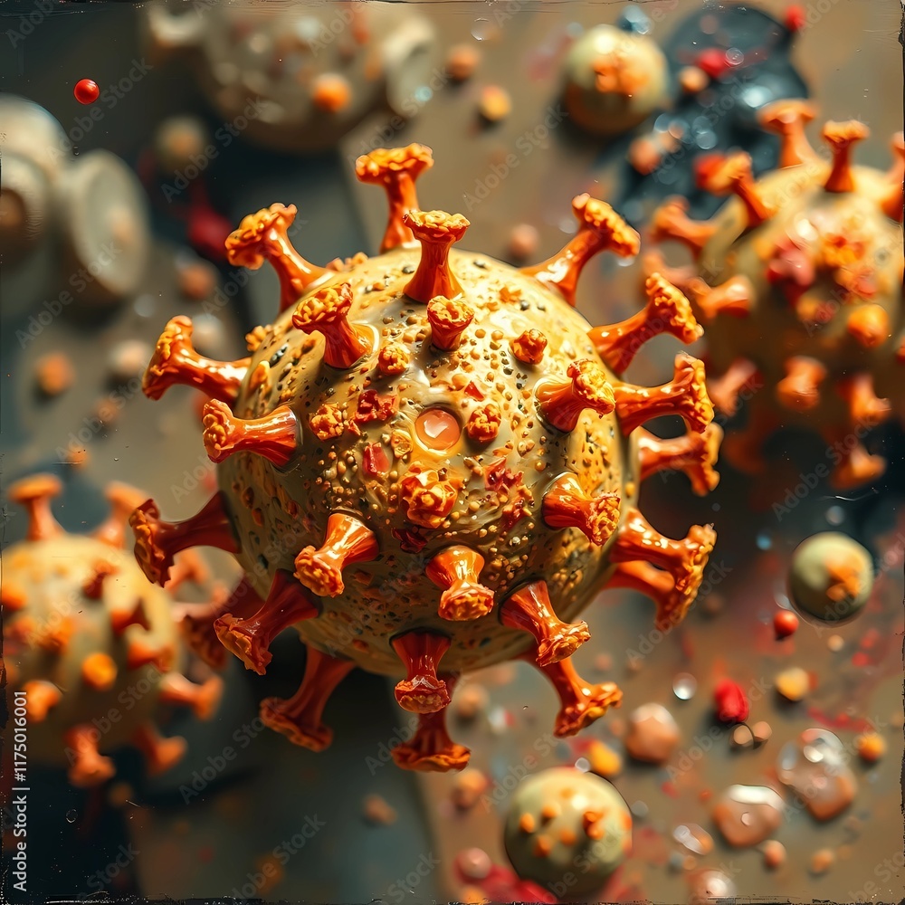 HMPV outbreak in Northeast Asia virus life Stock Illustration | Adobe Stock