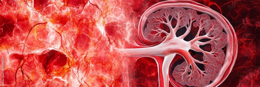 Kidney Inflammation Illustration - Medical image depicting kidney ...