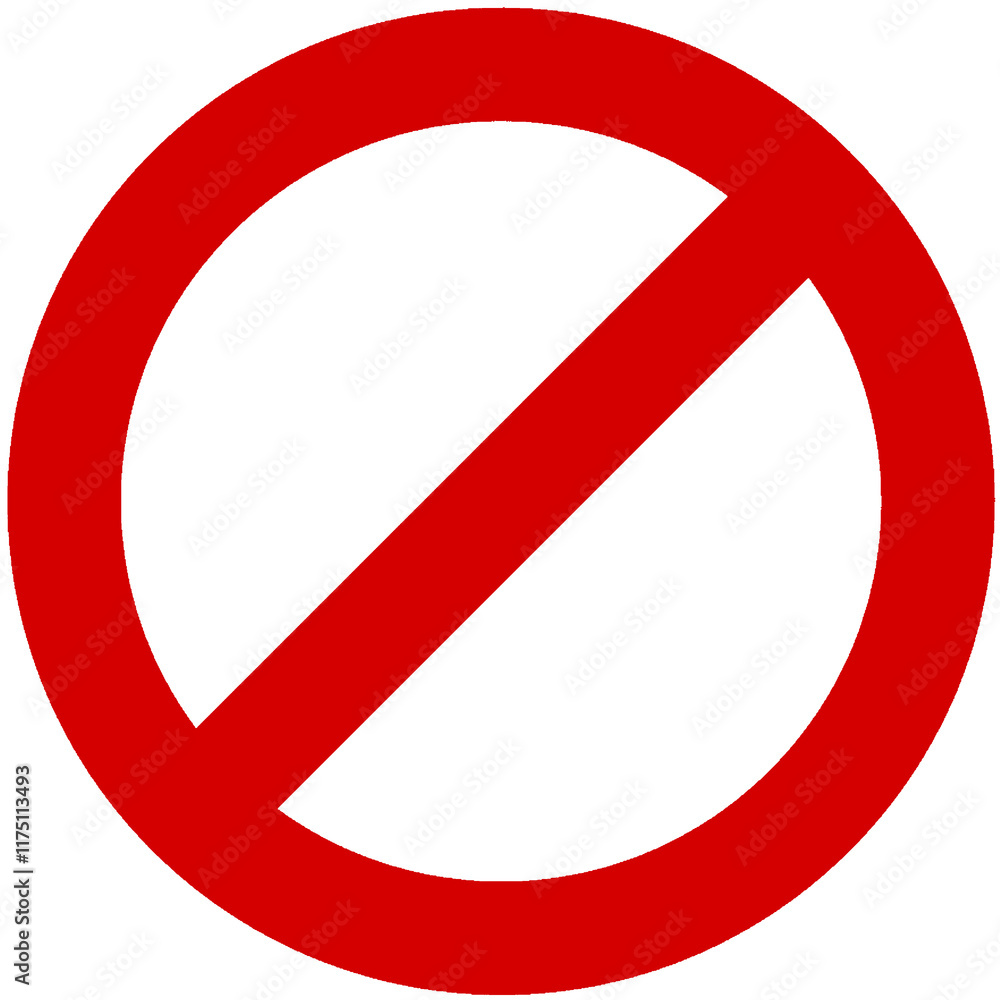 Señal simbolo de prohibido aislado sobre fondo blanco Stock Photo ...