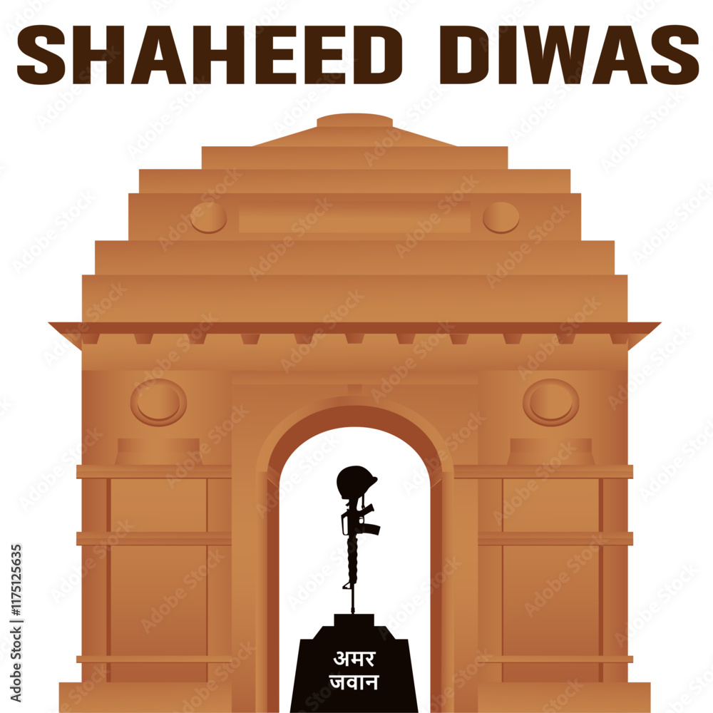 Vector Illustration of Shaheed Diwas. Commemoration day. Martyr's Day ...