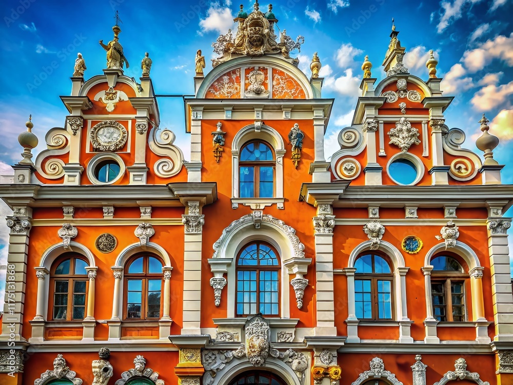 Riga Art Nouveau Architecture: Ornate Façade with Mythical Creatures ...