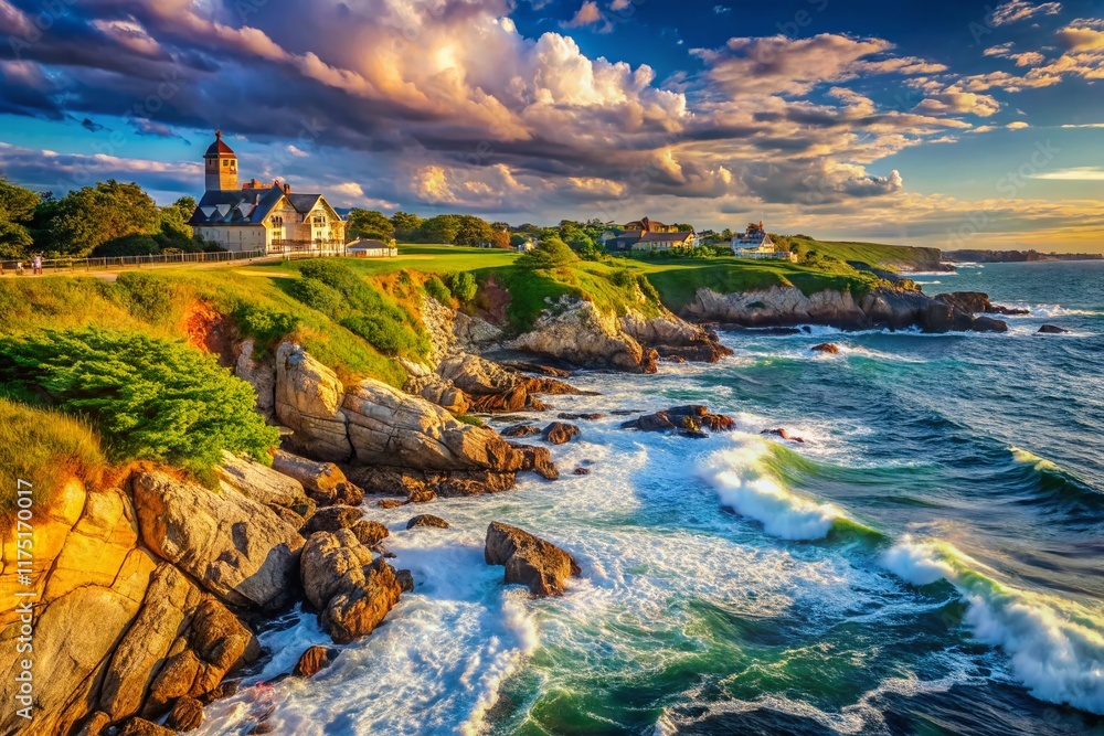 Scenic Newport Rhode Island Coastline: Cliff Walk, Ocean Views ...