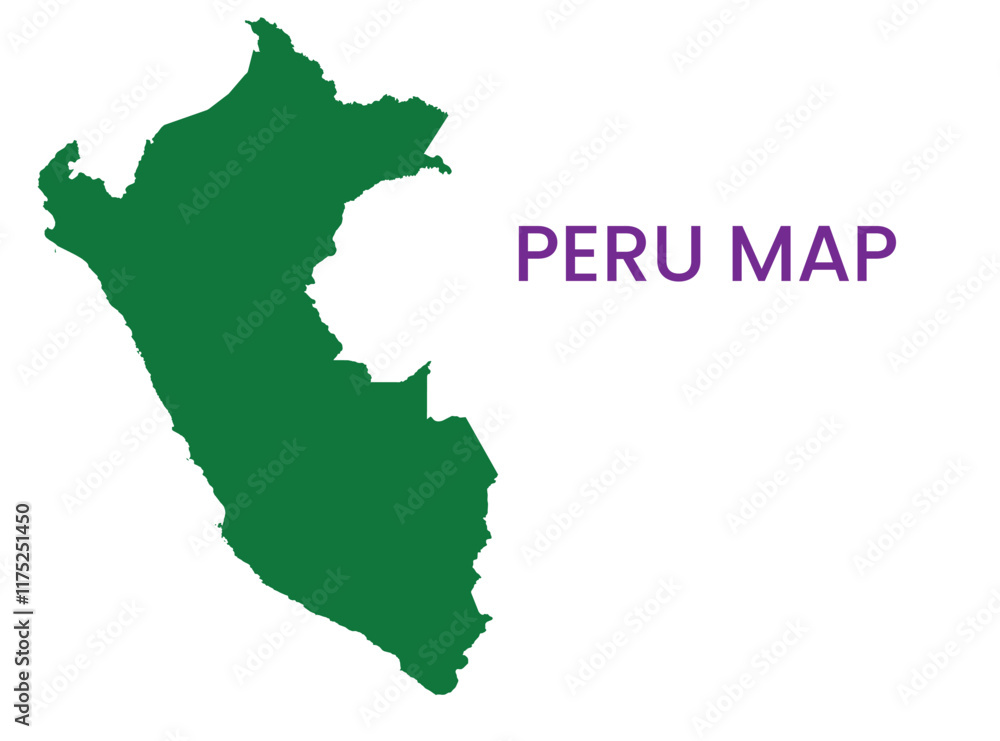 High detailed map of Peru. Outline map of Peru. South America Stock ...
