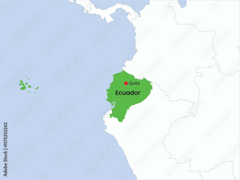 High detailed map of Ecuador. Outline map of Ecuador. South America ...