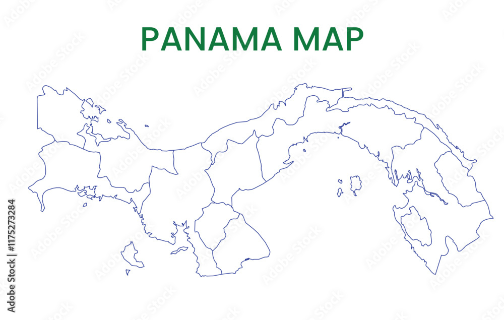 Image vectorielle Stock High detailed map of Panama. Outline map of ...