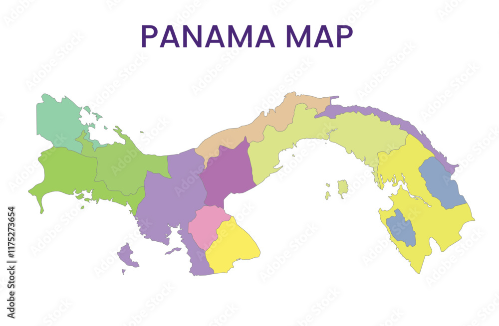 High detailed map of Panama. Outline map of Panama. North America Stock ...