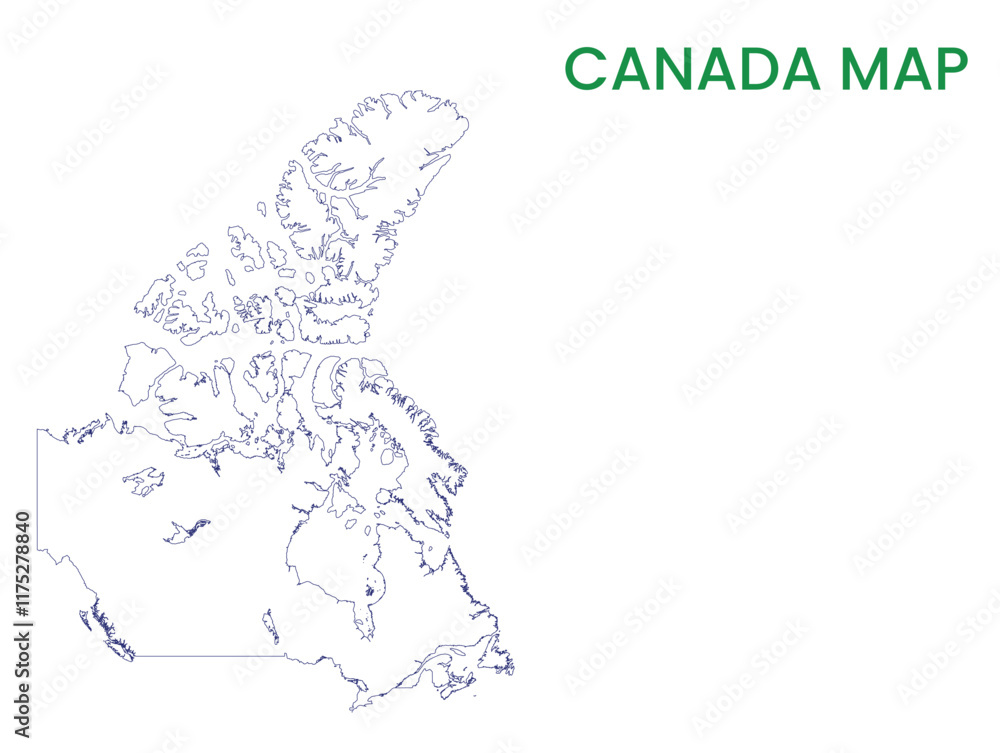 High detailed map of Canada. Outline map of Canada. North America Stock ...