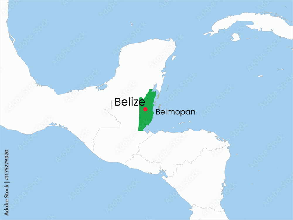 Vector de Stock High detailed map of Belize. Outline map of Belize ...