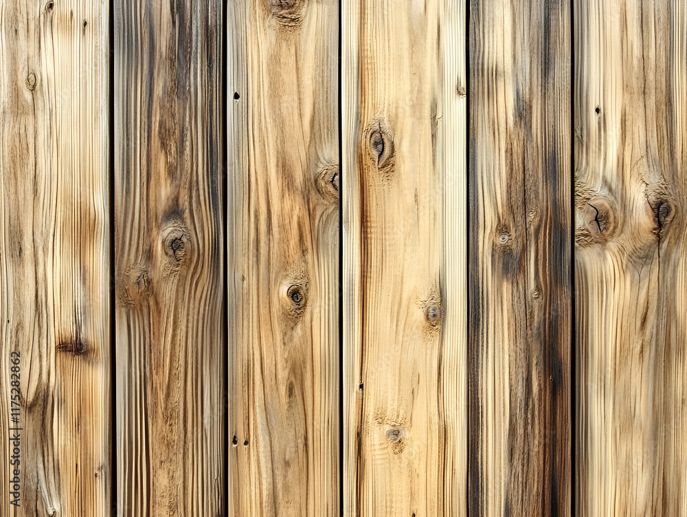A rustic wood panel texture wallpaper with realistic knots and grain ...