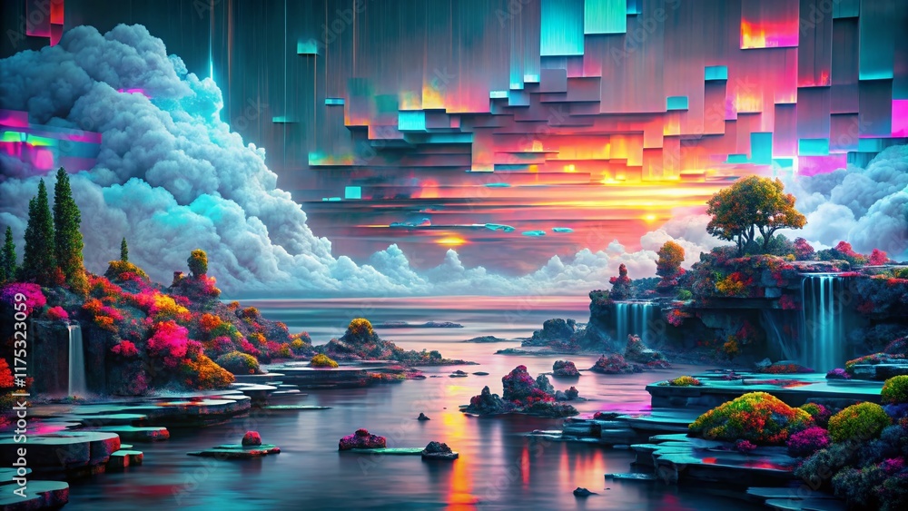 Surreal Gray Abstract Pixel Art Background: Digital Glitch Texture for ...