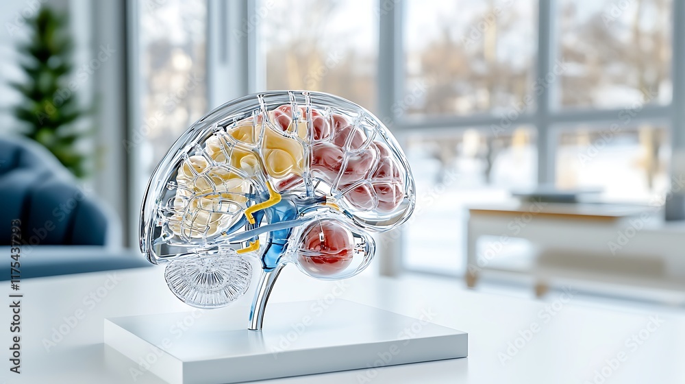 Glass Human Brain Model Anatomy Science Medical Education Stock ...