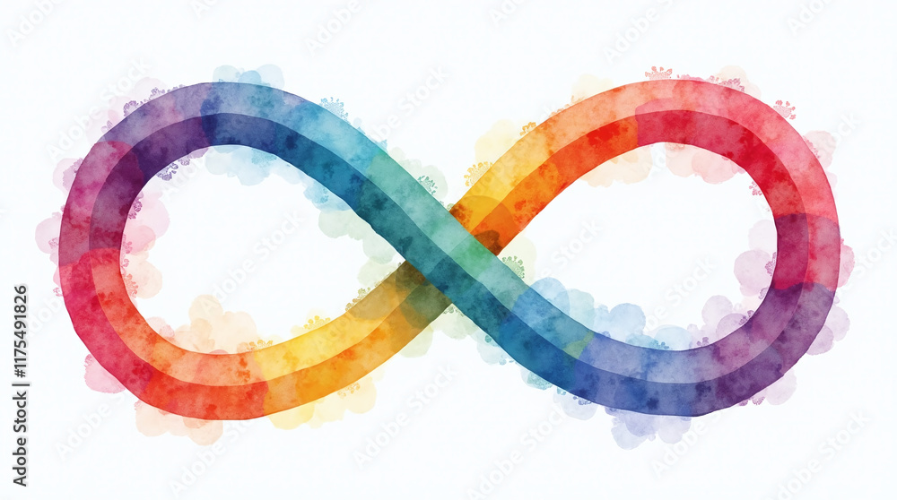 Rainbow Infinity Symbol for Neurodivergent and Neurodiversity, ADHD ...