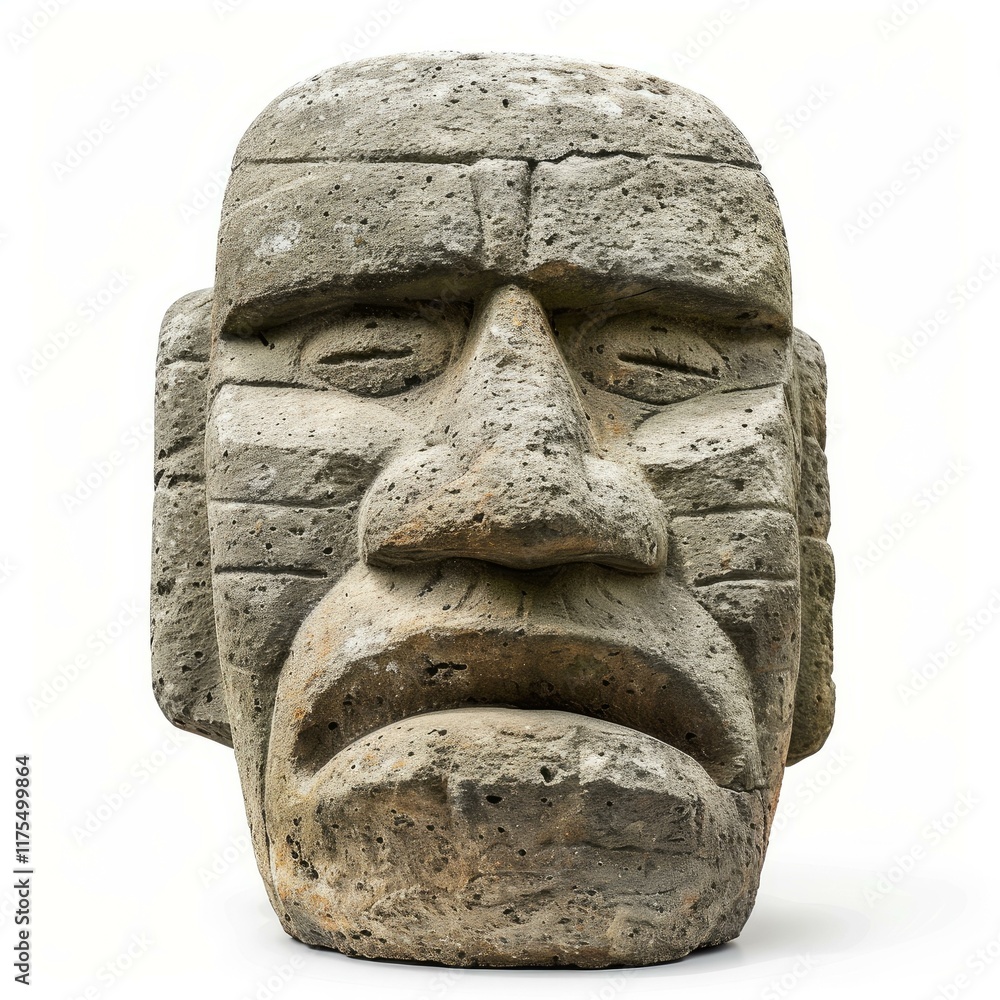 Stone olmec colossal head representing ancient mesoamerican ...