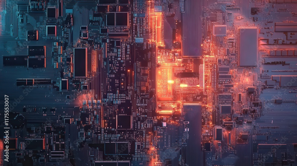 Circuit board. Technology background. Central Computer Processors CPU ...