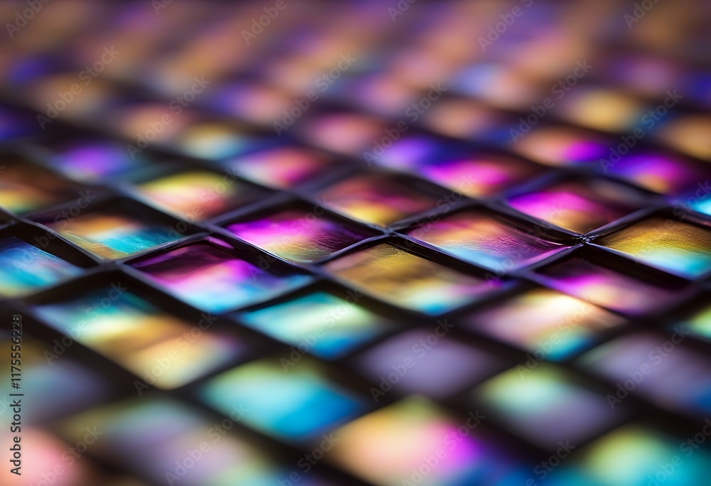 silicon wafer different colors detail wafer silicon reflecting Stock ...