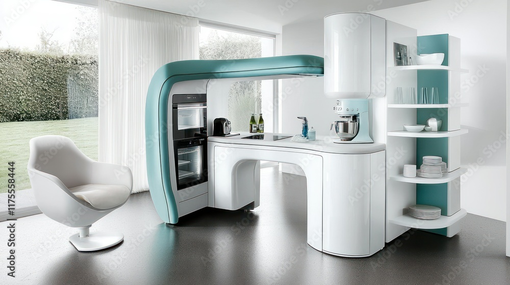 Modern kitchen design with integrated appliances and sleek aesthetic ...