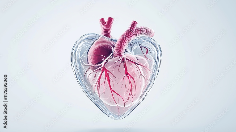Anatomy of Love: A Transparent Heart Reveals its Inner Workings. Stock ...