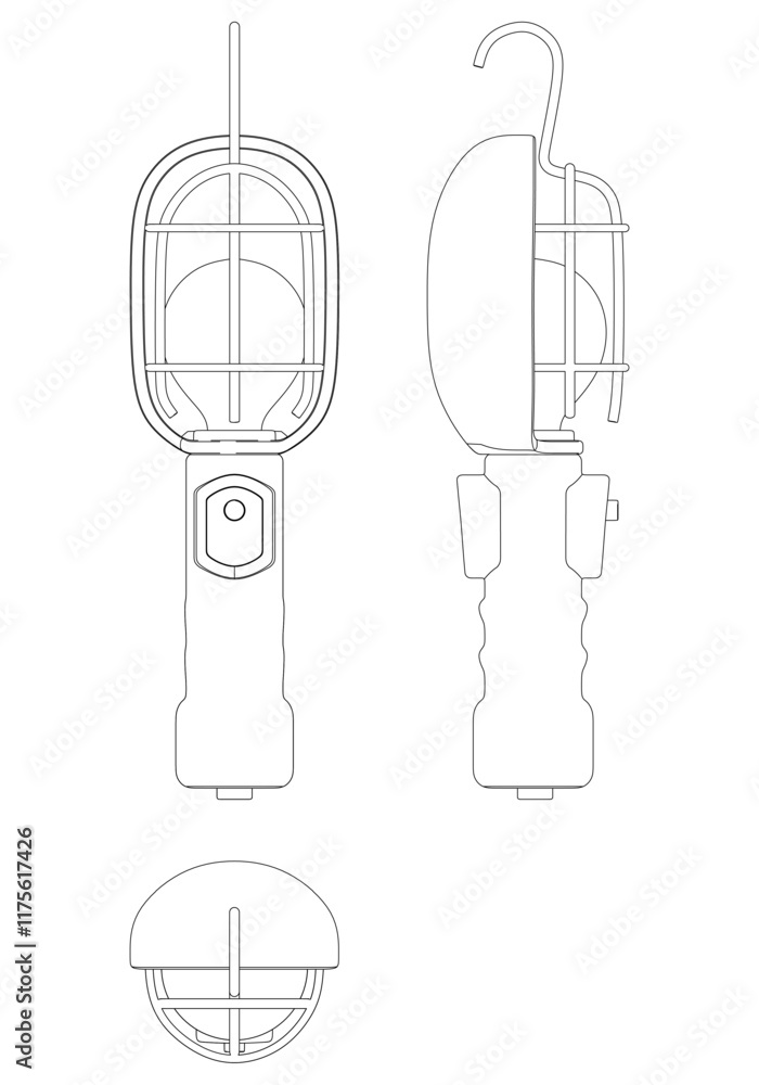 Shop Light Line Art Vector Illustration on White Background ...