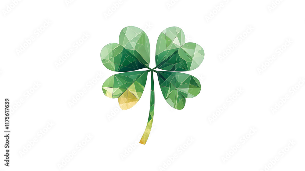 minimalist clipart of four leaf clover, symbolizing luck and prosperity ...