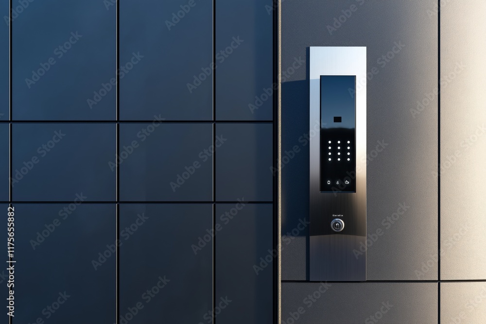Sophisticated digital door lock system with facial recognition on a ...