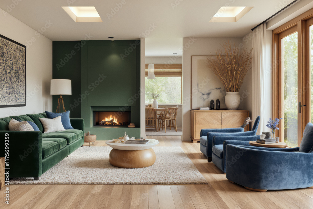 A photo of modern livingroom interior design: A living room filled with ...