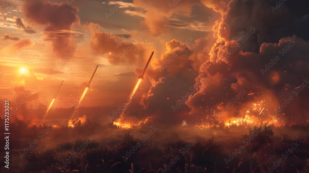 Dramatic Air Defense System Unleashing Surface to Air Missiles Towards ...