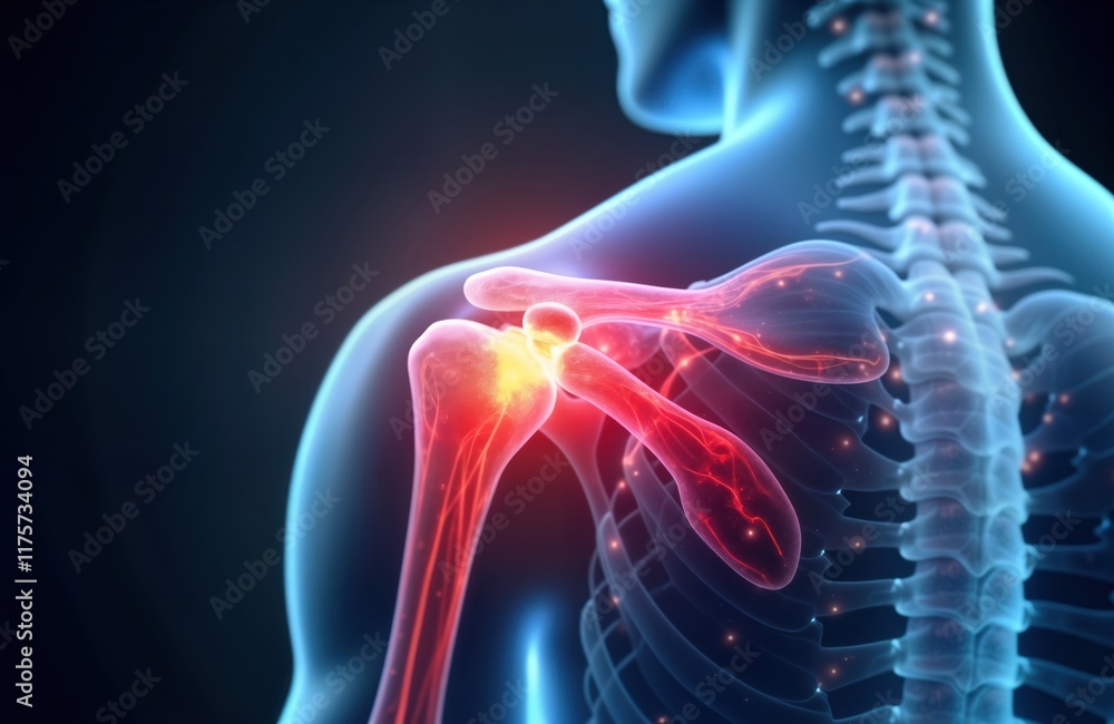 Illustration medical anatomy of shoulder joint pain. Human anatomy ...