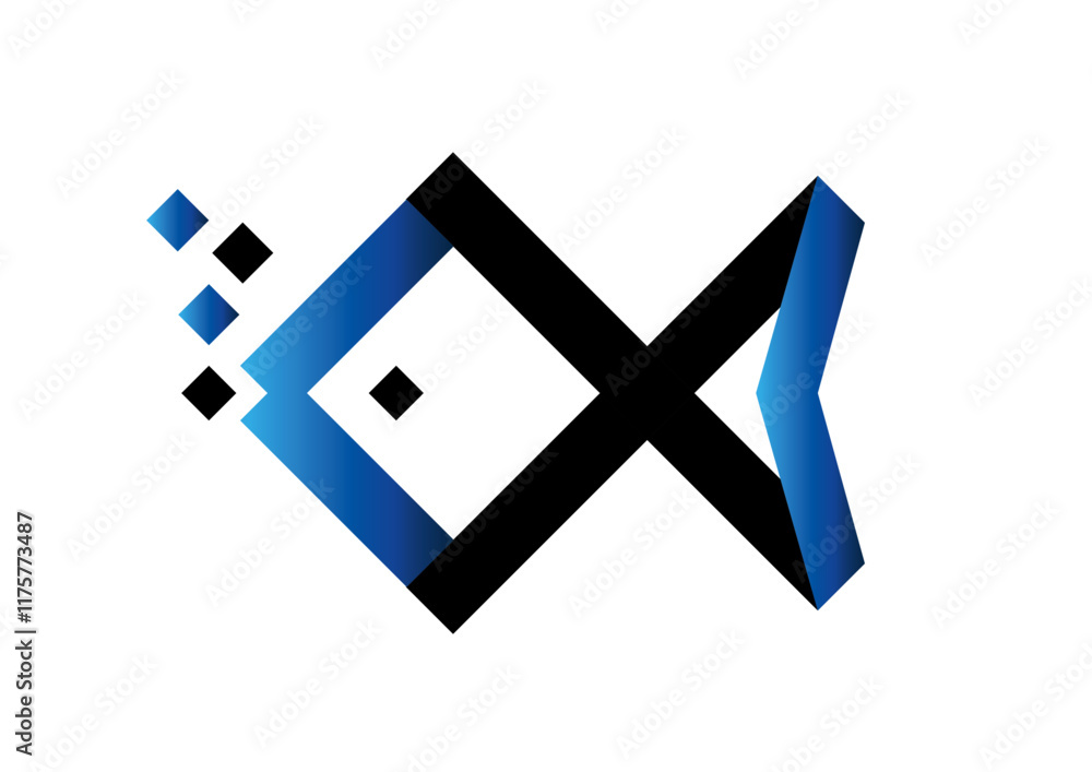 logo d'un poisson, pixel-poisson-logo-symbole-icone-ocean-v02 Stock ...