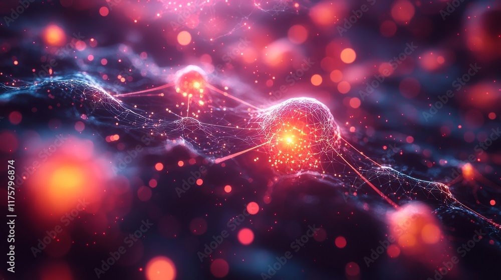 Abstract Representation Of Artificial Intelligence Glowing Neural