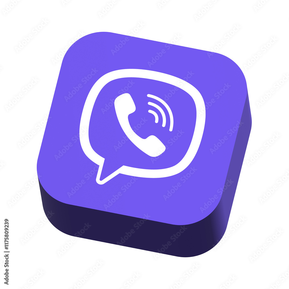 3d viber logo or icon . viber app background banner , 3d rendering ...