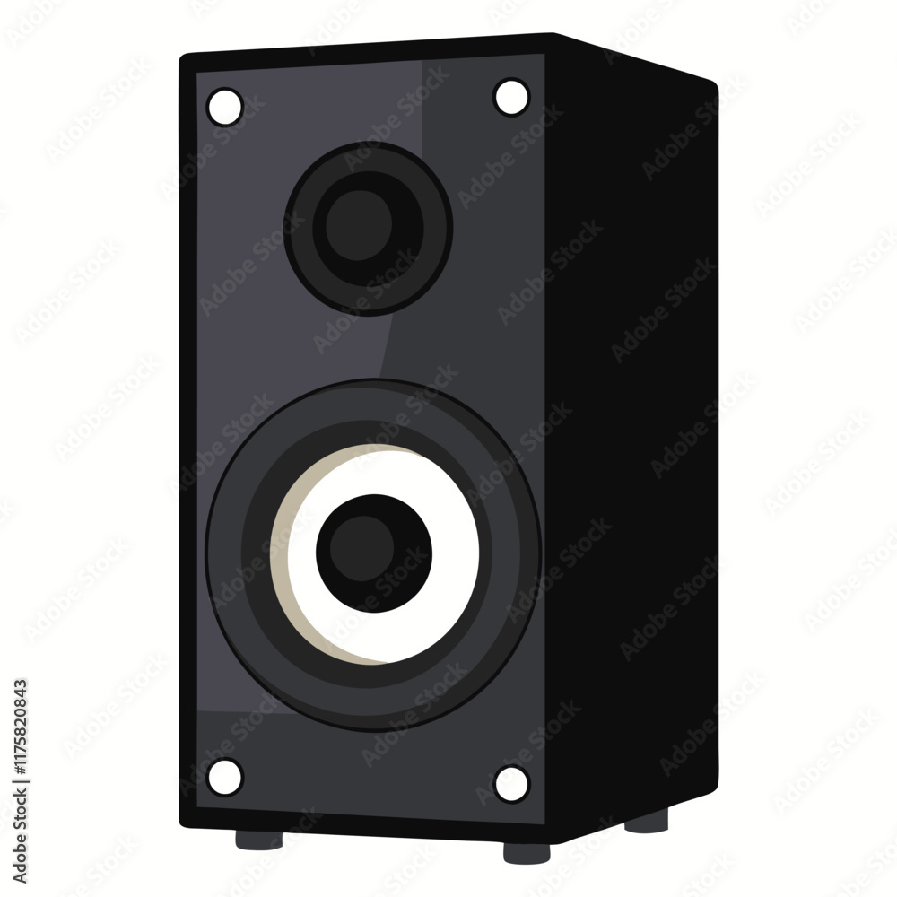 Black Woofer Speaker Vector Illustration Clipart, Line Art, and Cartoon ...