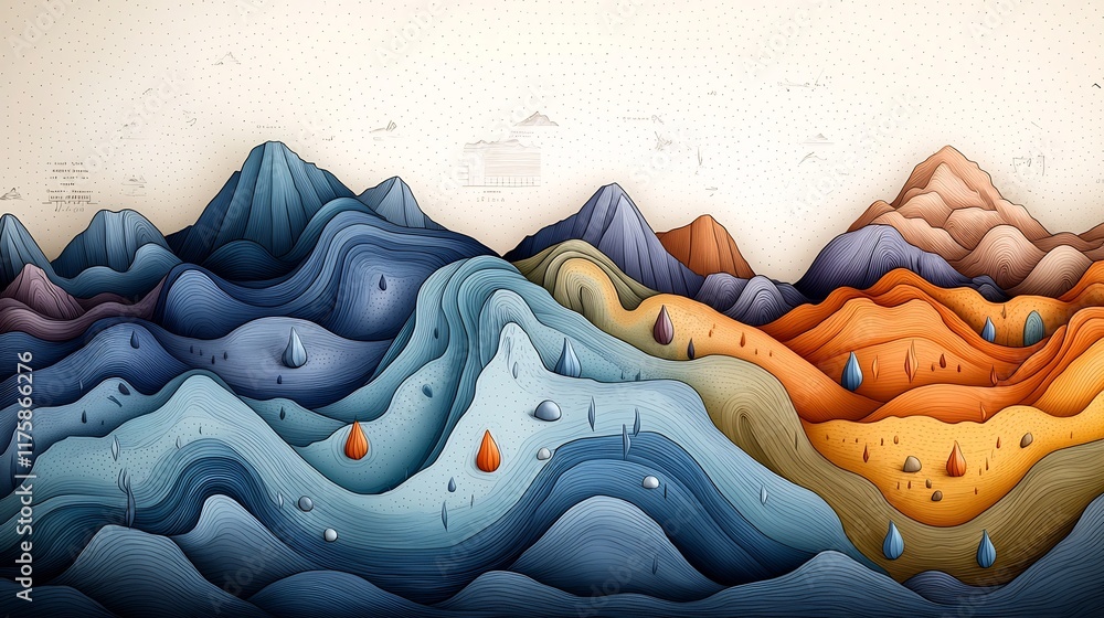 Striking topographic map highlighting the fluid dynamics of rainfall ...