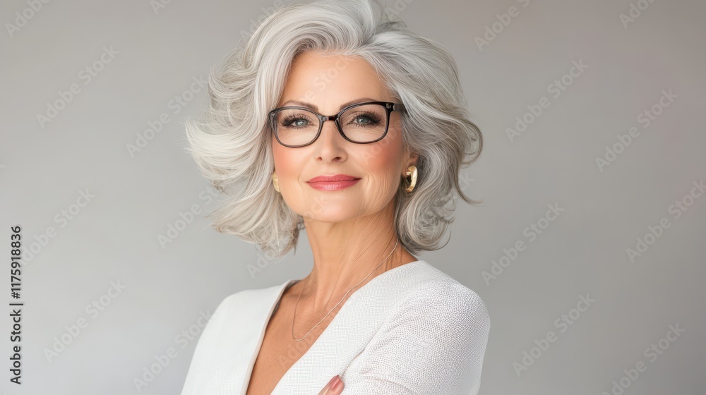 Foto de Stock Flattering hairstyles for women over 60 to enhance beauty ...