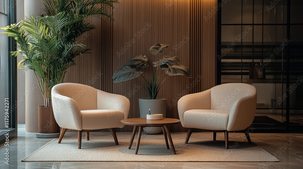 Professional home office Zoom virtual background featuring a clean ...