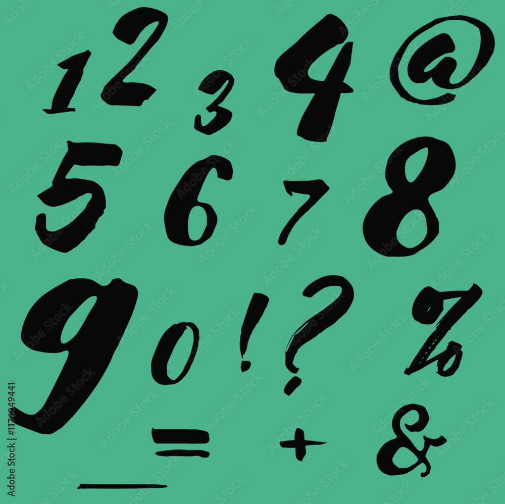 Vector de Stock Hand written calligraphy alphabet black ink brush ...