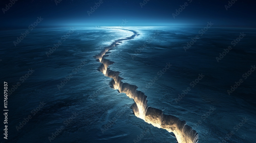 Ocean floor at Mid-Atlantic Ridge, tectonic activity, spreading plates ...