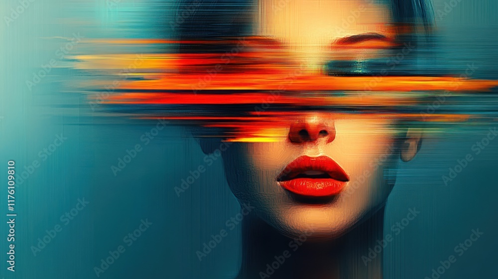 Ilustración de Stock Glitch effect featuring a realistic and abstract ...